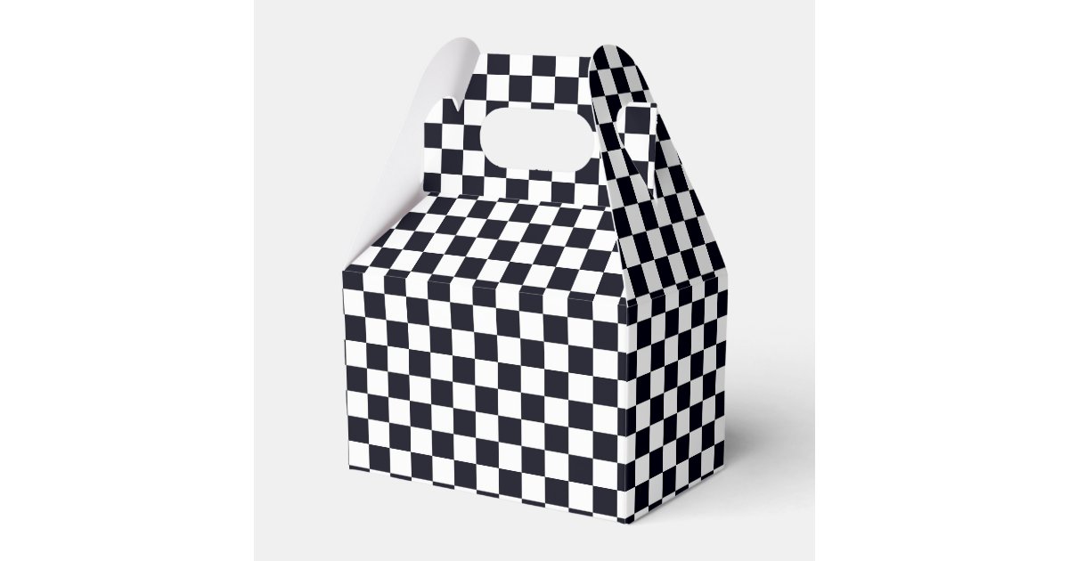 Black and White Chequered Pattern Favor Box | Zazzle