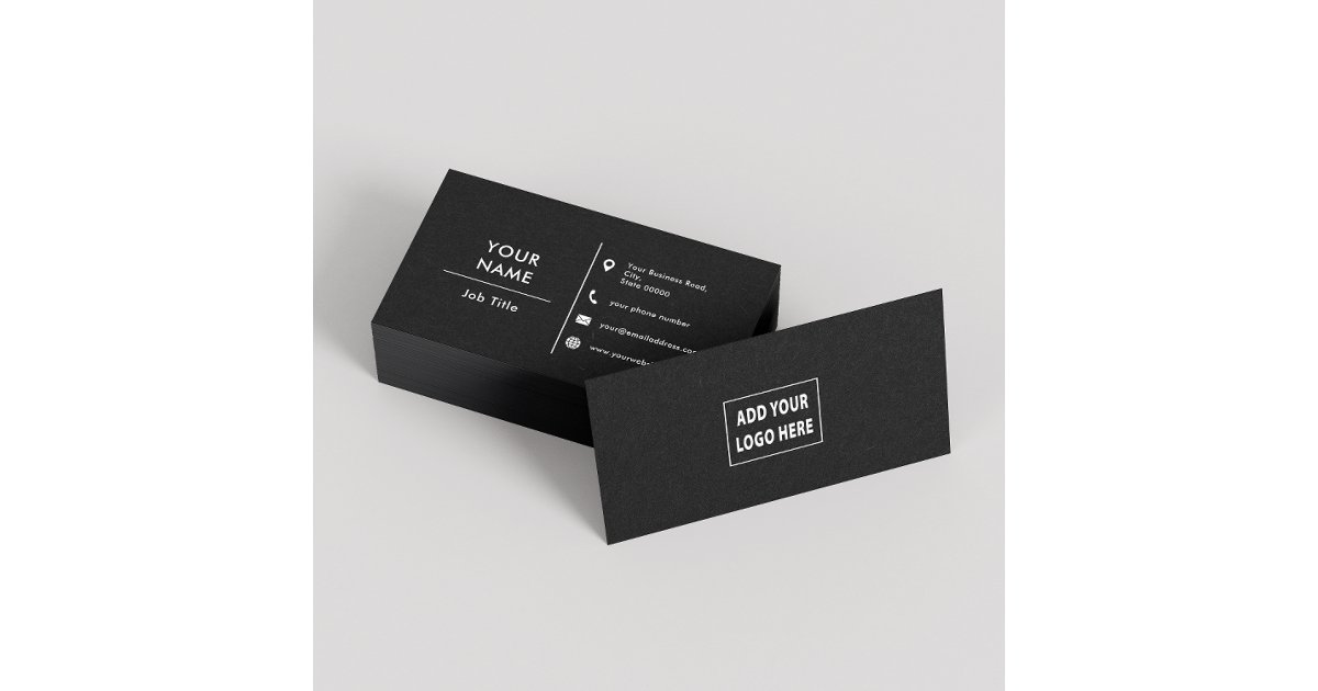 Black And White Custom Logo Minimalist Typography Business Card | Zazzle