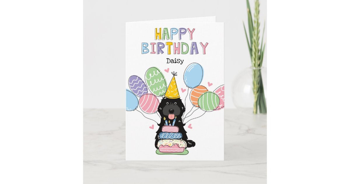 Black Cockapoo Cavapoo Dog Happy Birthday Card | Zazzle