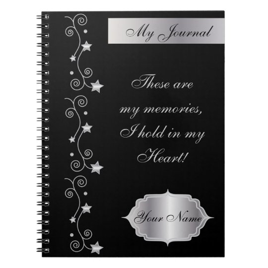 Black Elegant Personalize Journal Notebook | Zazzle.ca