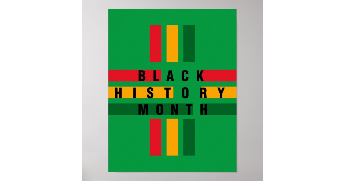 Black History Month African Flag Colours Poster | Zazzle