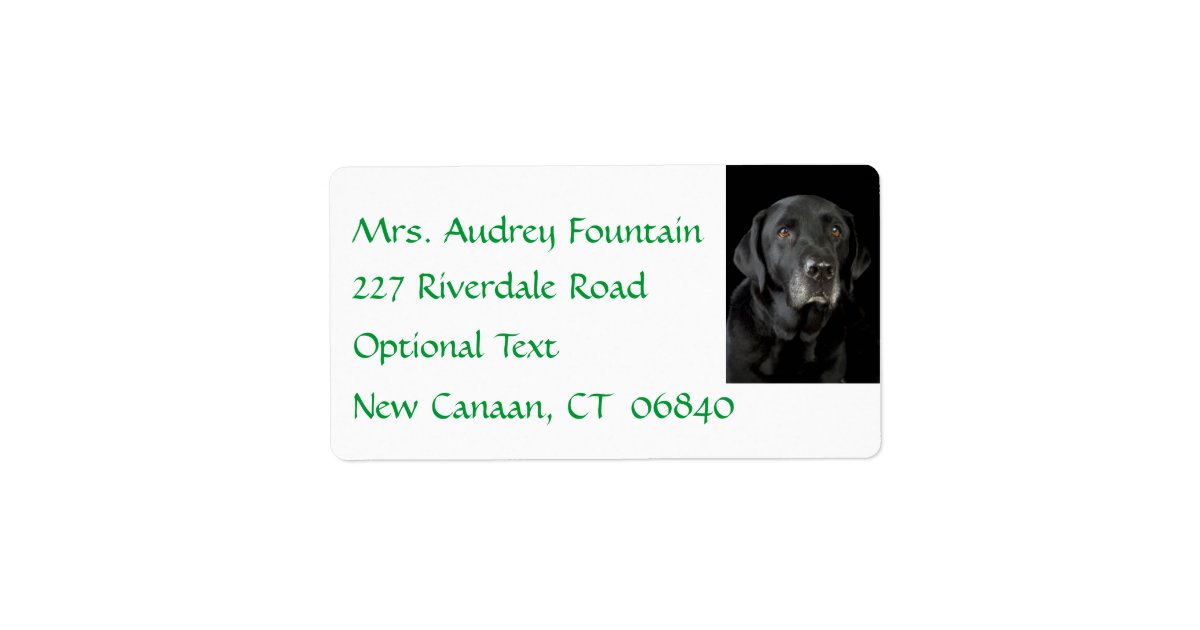 Black Labrador Retriever Return Name Address Label | Zazzle