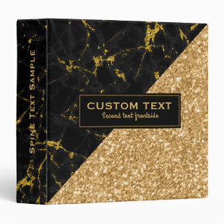 Gold Glitter Binders, Custom Gold Glitter Binder Designs, 3 Ring Binders