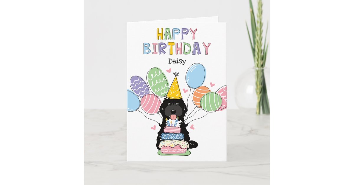 Black Tuxedo Cockapoo Cavapoo Dog Happy Birthday Card | Zazzle