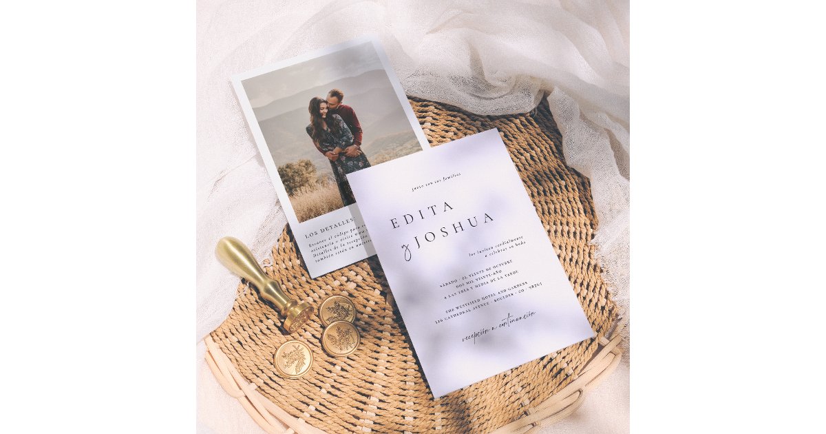 Blanco y Negro Código QR Invitación de Boda Invitation | Zazzle