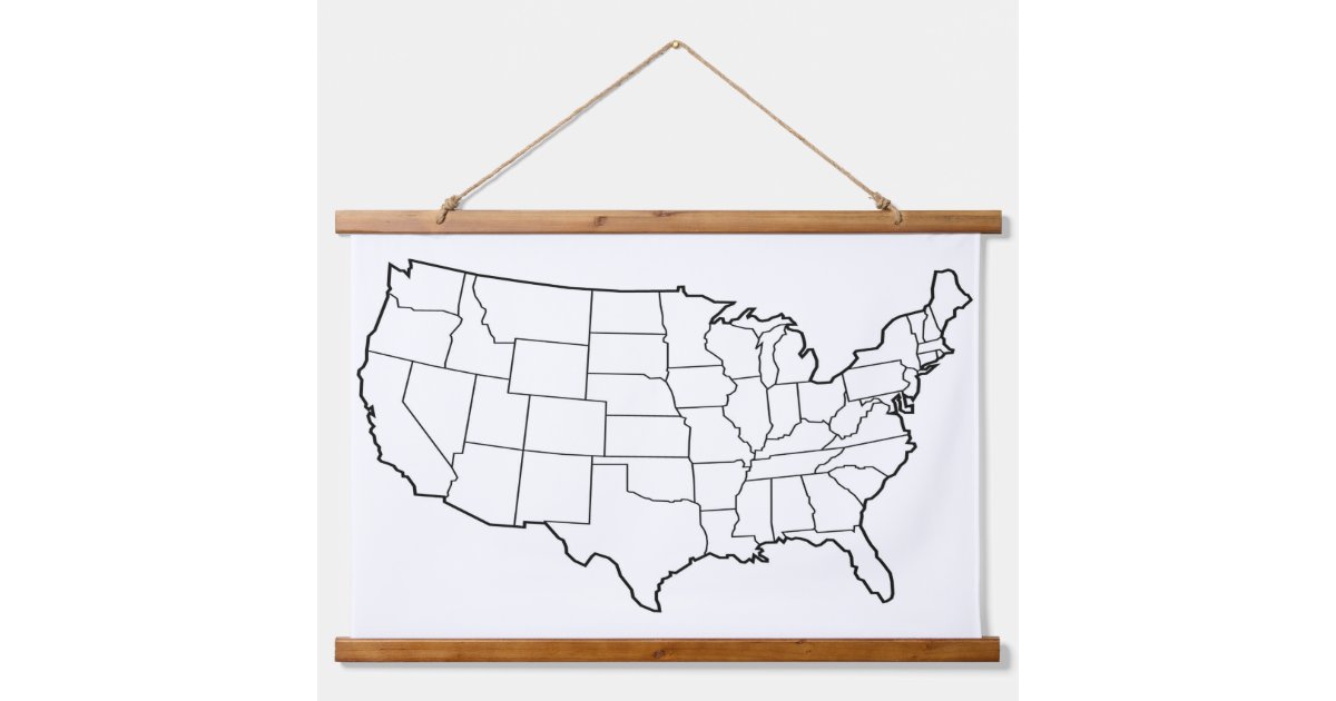Blank US Map Wall Hanging Tapestry | Zazzle