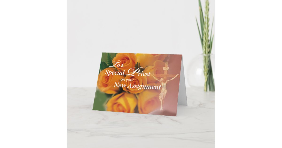 Blessings To Priest on New Assignment Card | Zazzle