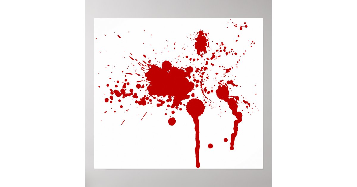 Blood Splatter Bloody Wound Bleeding Halloween Poster | Zazzle