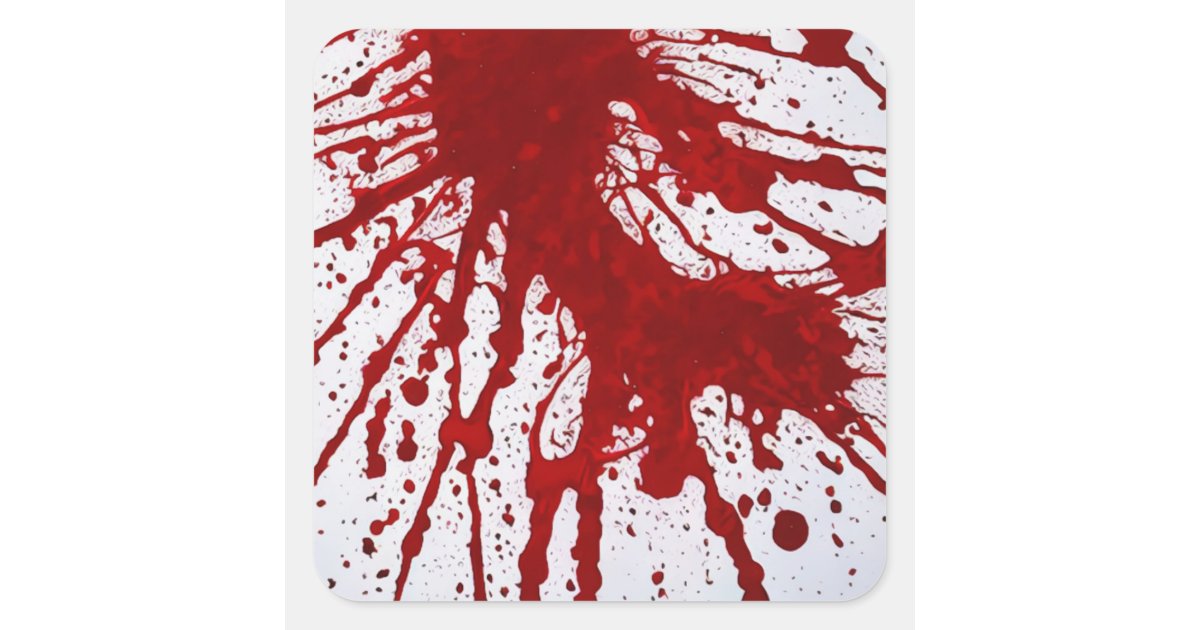Blood Splatter Square Sticker | Zazzle
