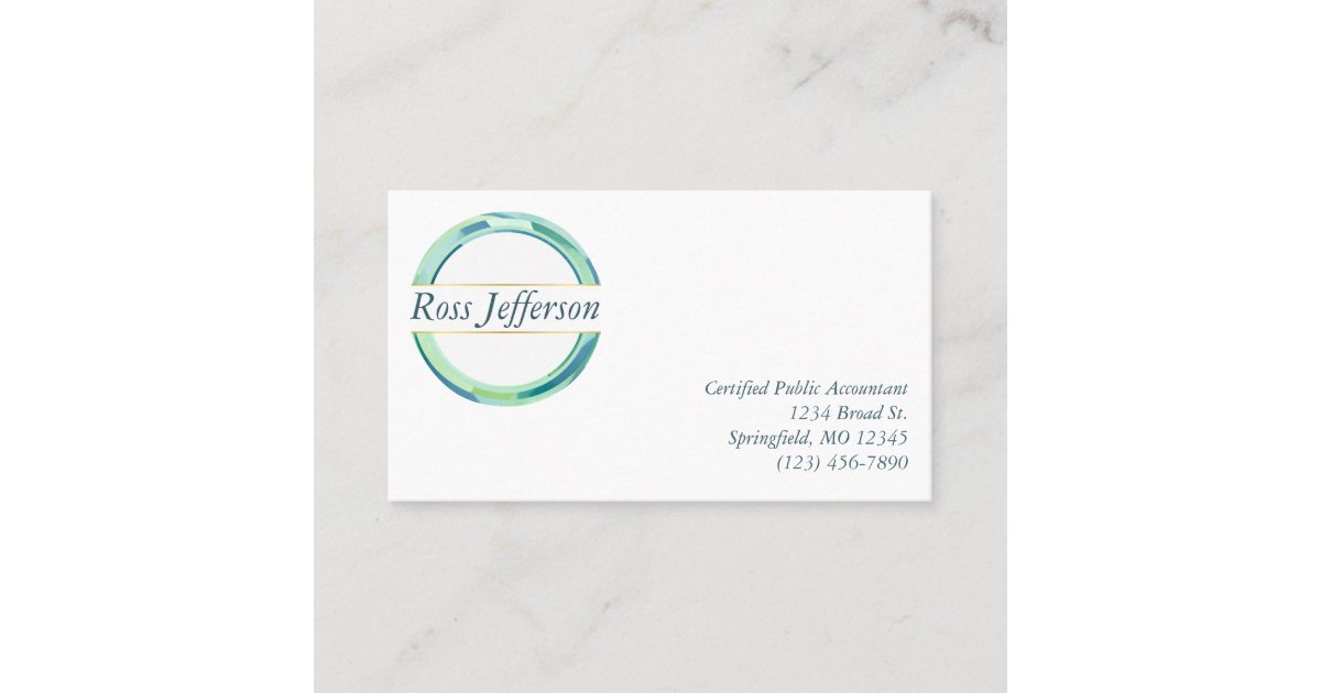 Blue Circle Logo Business Card | Zazzle