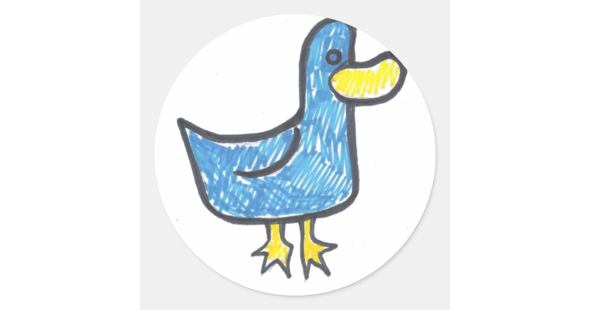 Blue Duck That's Quacktastic Classic Round Sticker | Zazzle