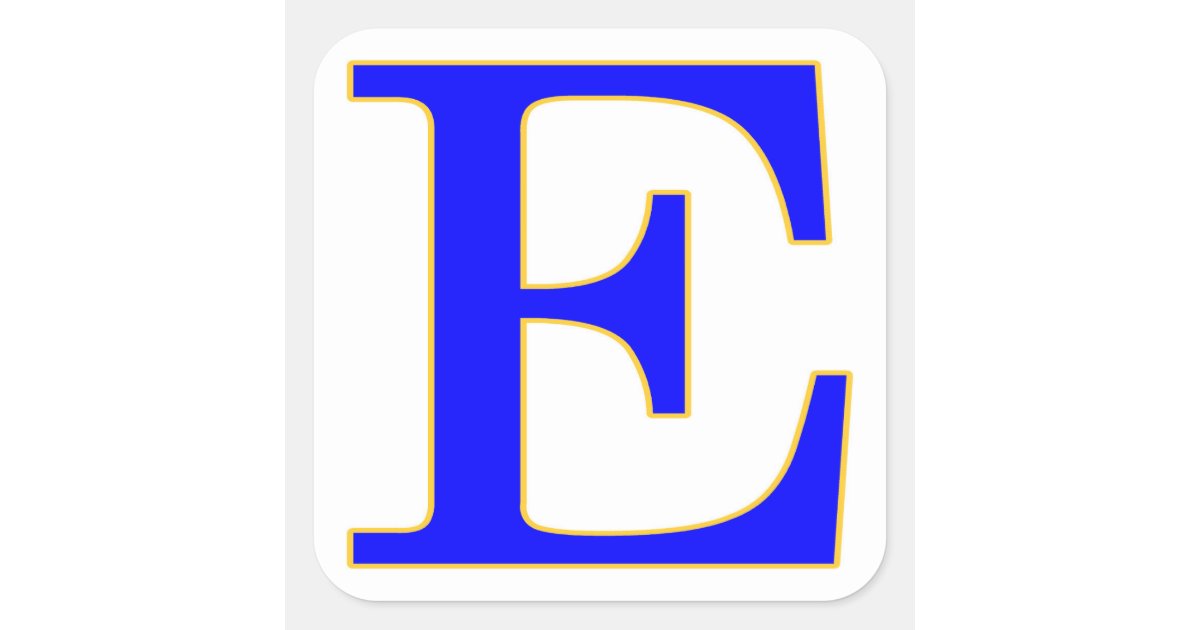 Blue Letter E Sticker | Zazzle