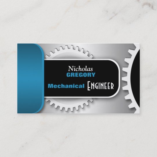 Blue Mechanical Engineer Gear Business Cards | Zazzle.ca