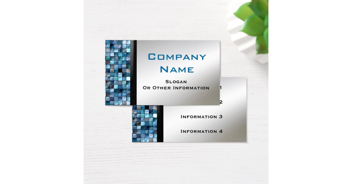 Blue Mosaic Tiles Business Cards | Zazzle.ca