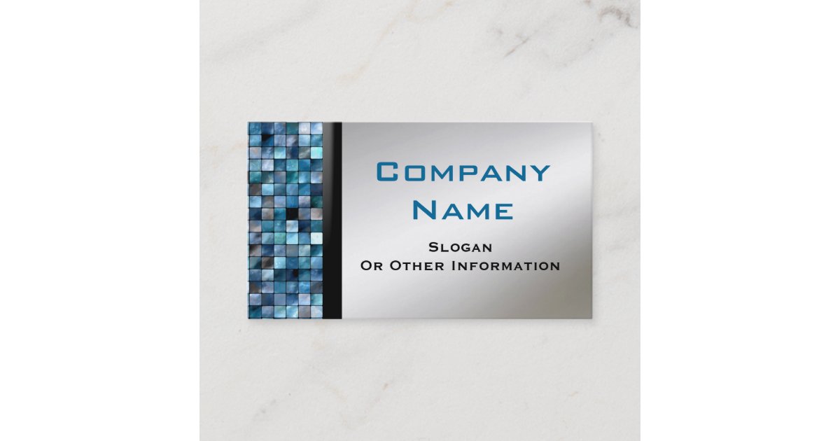 Blue Mosaic Tiles Business Cards | Zazzle