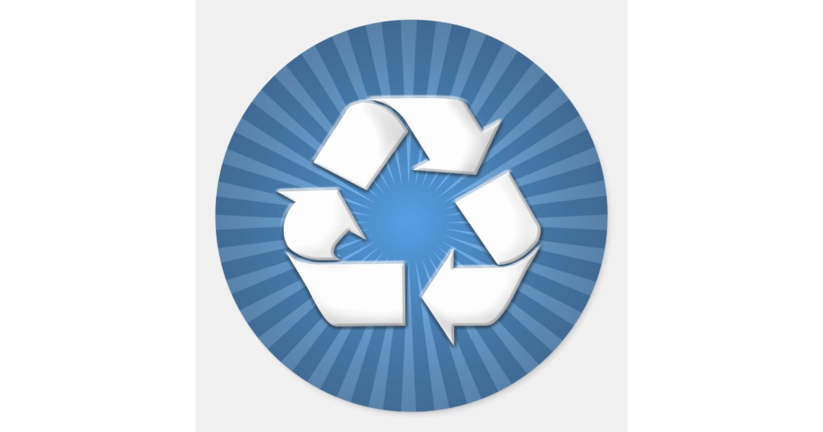 Blue Recycle Stickers 001 | Zazzle