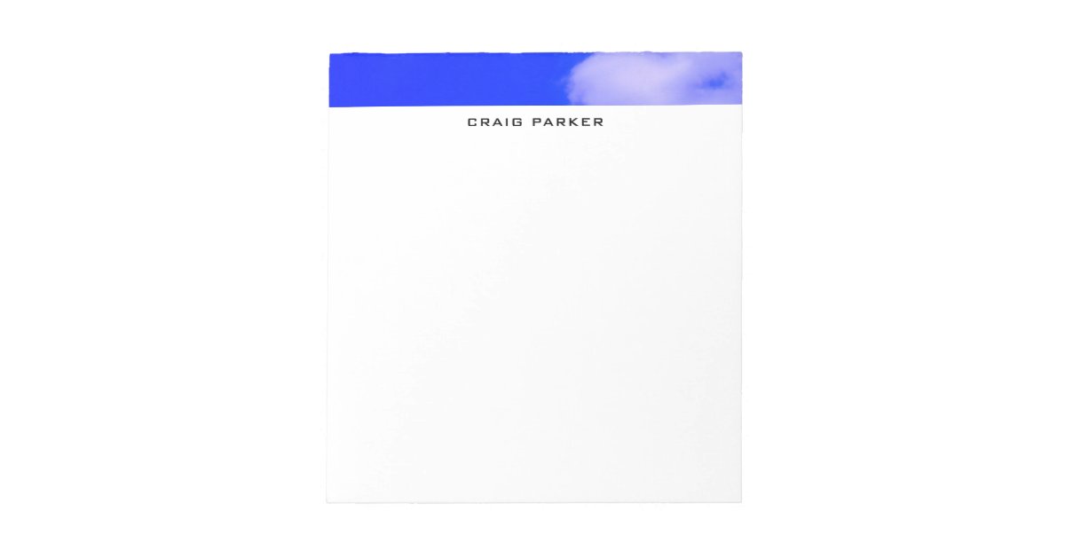 Blue Sky Professional Plain Simple Minimalist Notepad | Zazzle