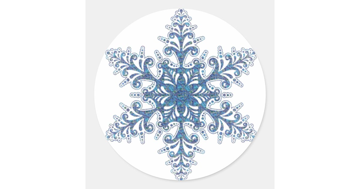 Blue Snowflake Stickers | Zazzle