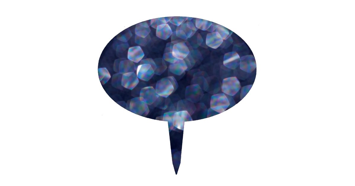 Blue Sparkle Bokeh Lights Cake Toppers | Zazzle