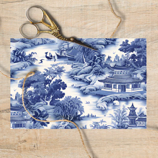 Blue Willow Decoupage Tissue Paper | Zazzle