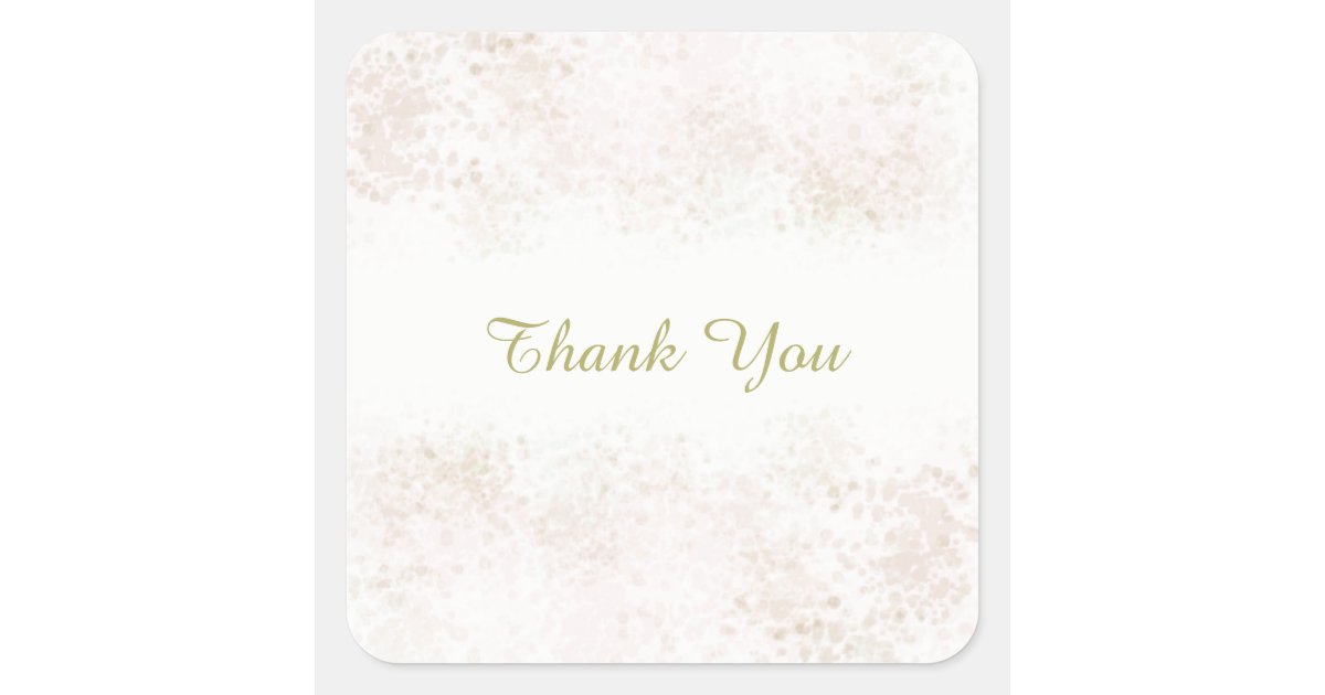 Blush Flush Thank You Square Sticker | Zazzle
