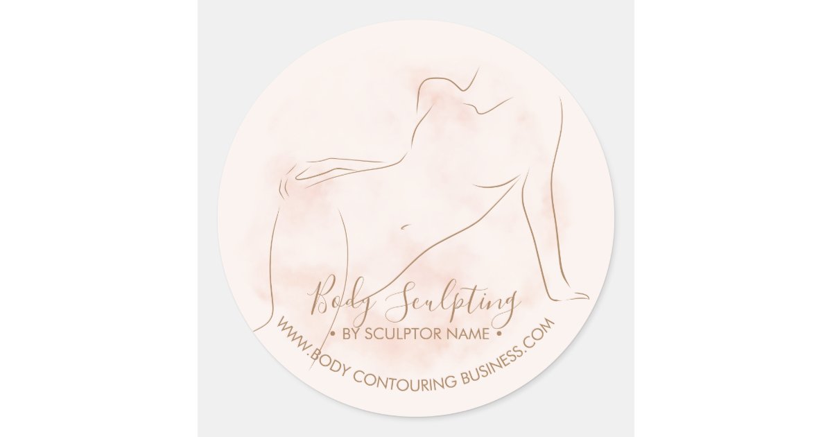 Body sculpting contouring care woman tanning classic round sticker | Zazzle