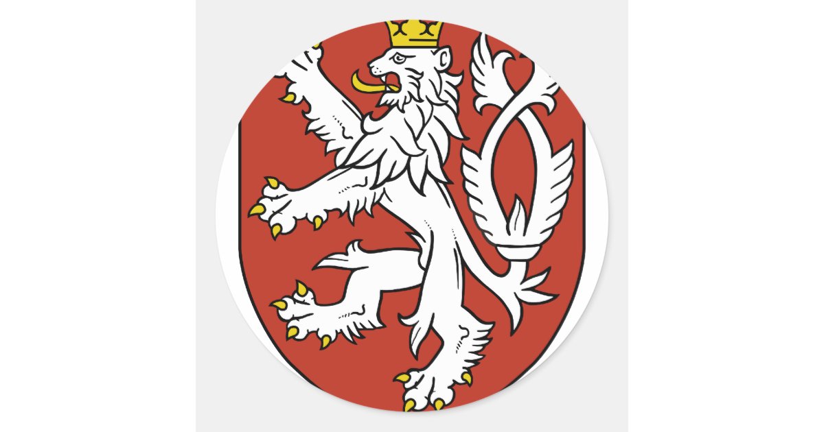 bohemia emblem classic round sticker | Zazzle