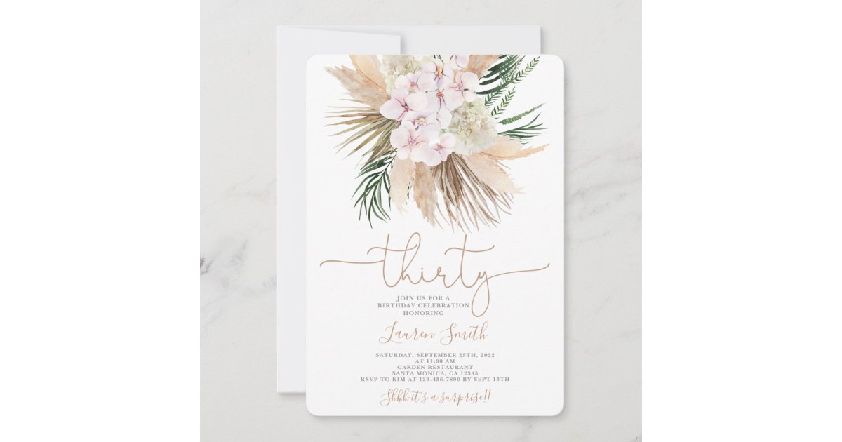 Boho Chic 30th Birthday Invitation Invitation | Zazzle