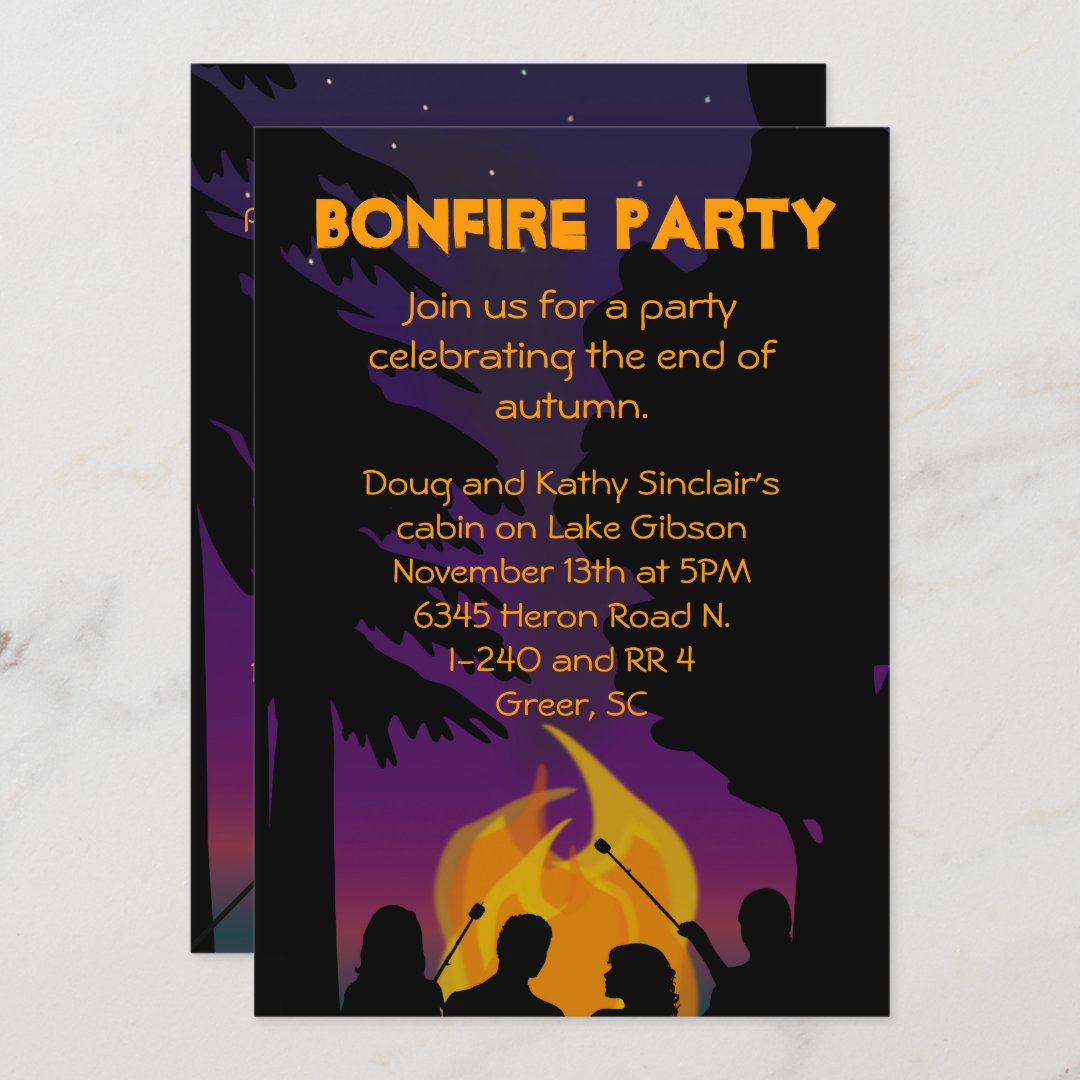 Bonfire Party Invitation | Zazzle