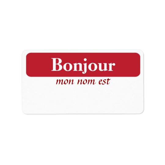 Bonjour Name Tags | Zazzle.ca