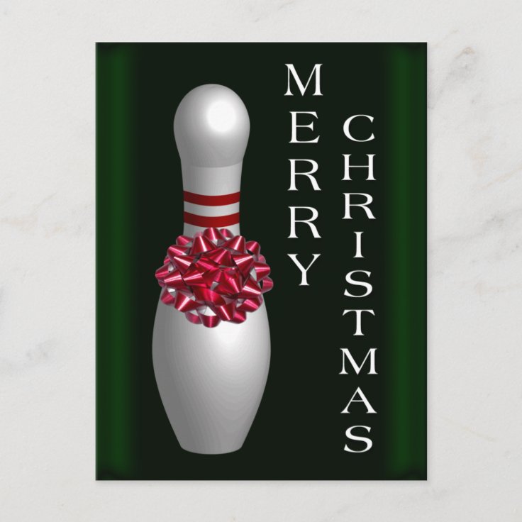 Bowling Christmas Holiday Postcard | Zazzle