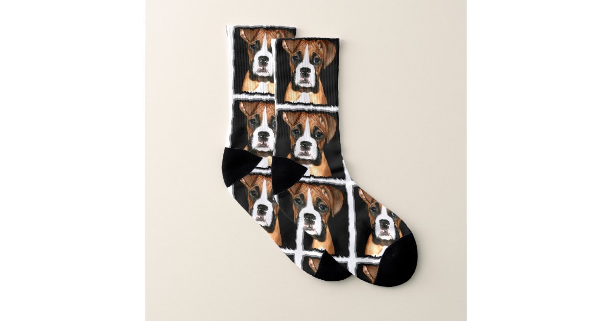 Boxer puppy dog socks | Zazzle