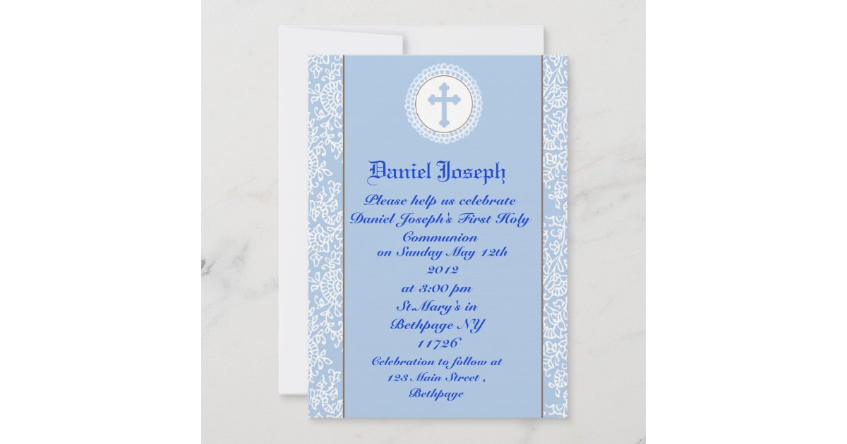 Boys First Holy Communion Invitations | Zazzle