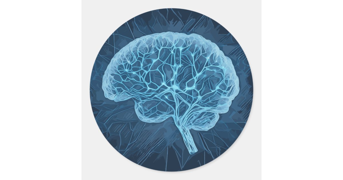Brain Network Illustration - Neural Network Classic Round Sticker | Zazzle