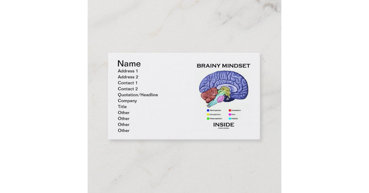Brainy Mindset Inside (Anatomical Brain) Business Card | Zazzle
