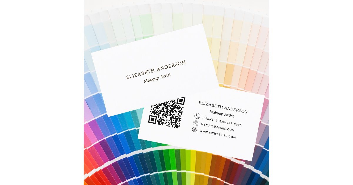 Brand colour Qr code modern minimalist Business Card | Zazzle