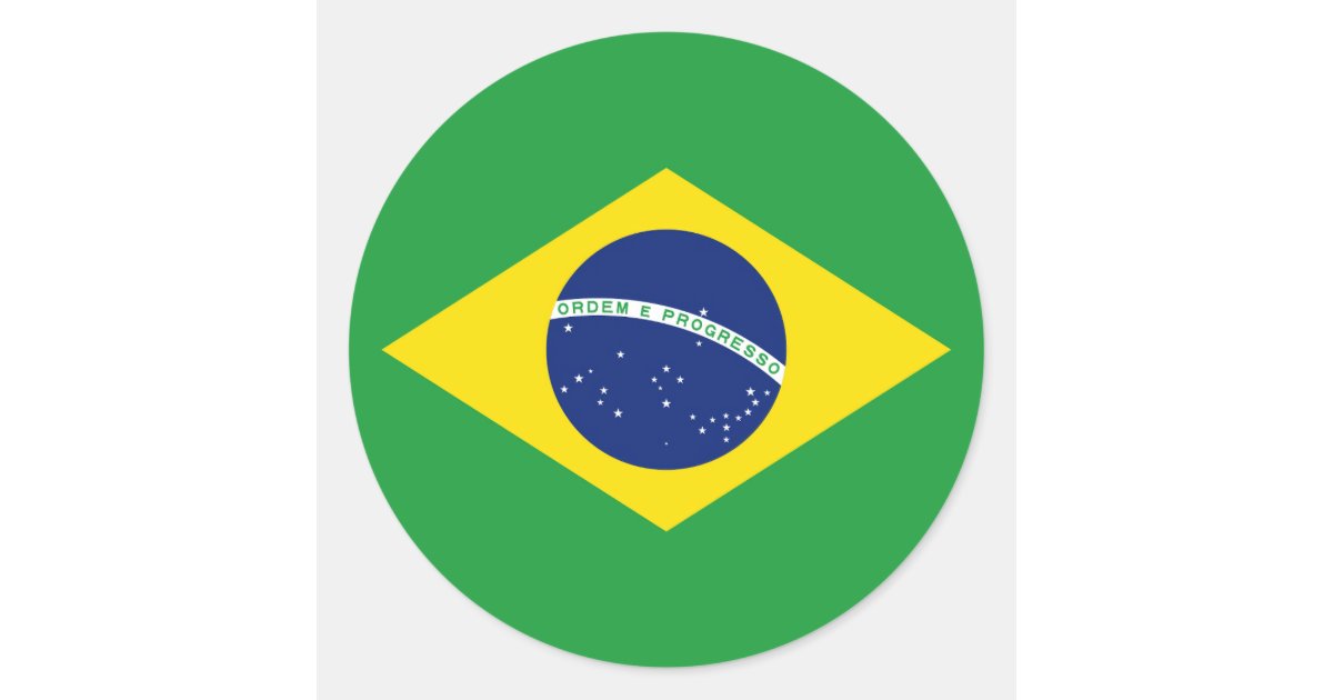 Brazil flag classic round sticker | Zazzle