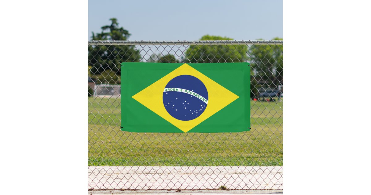 Brazilian flag of Brasil custom banner sign | Zazzle