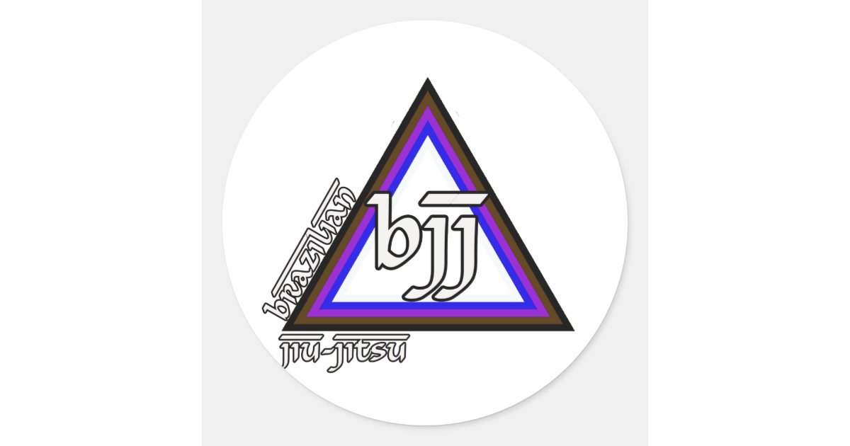 Brazilian Jiu Jitsu BJJ Triangle of Progress Classic Round Sticker | Zazzle