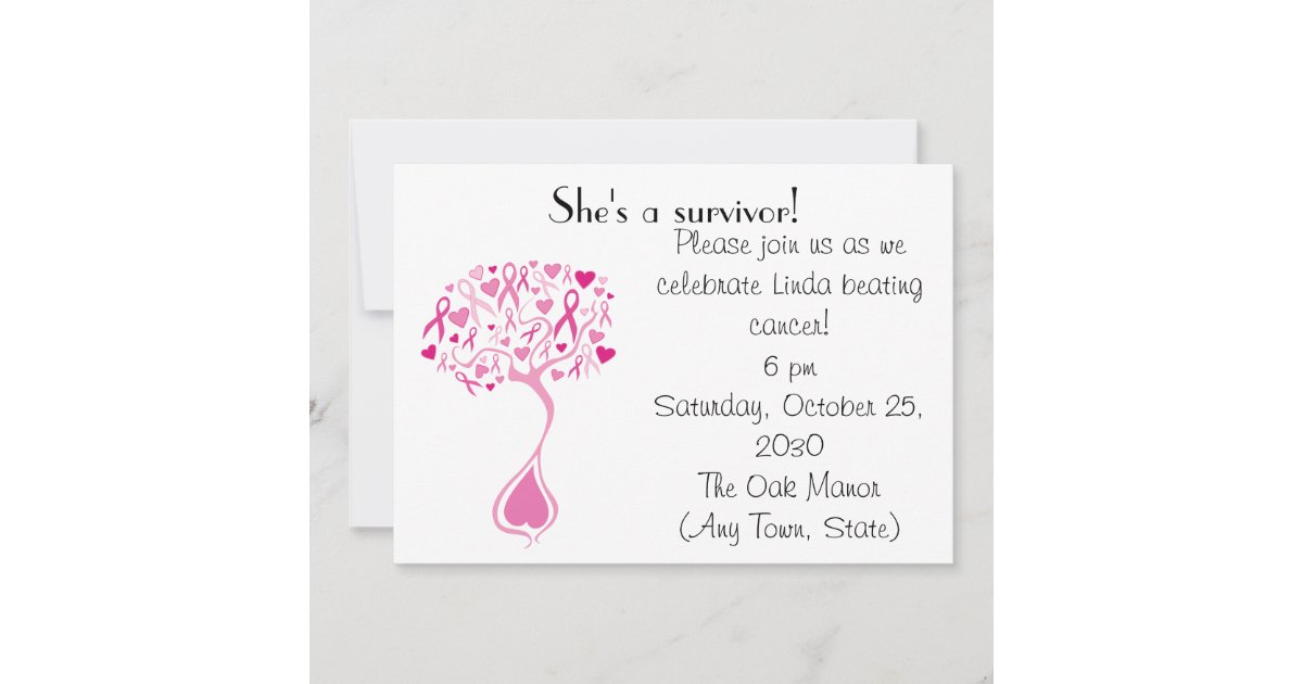 Breast Cancer Survivor Party/Fundraiser Invite | Zazzle