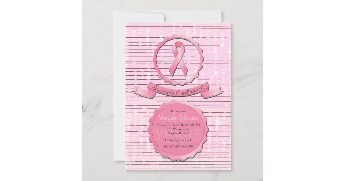 Breast Cancer Survivor's Celebration Invitation | Zazzle