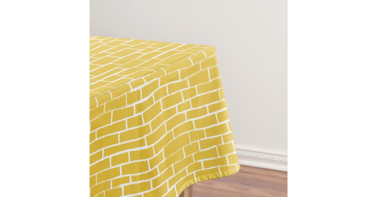 Brick Road - Yellow & transparent Tablecloth | Zazzle