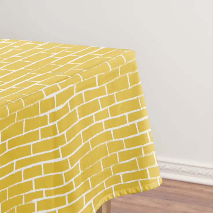 Brick Road - Yellow & transparent Tablecloth | Zazzle