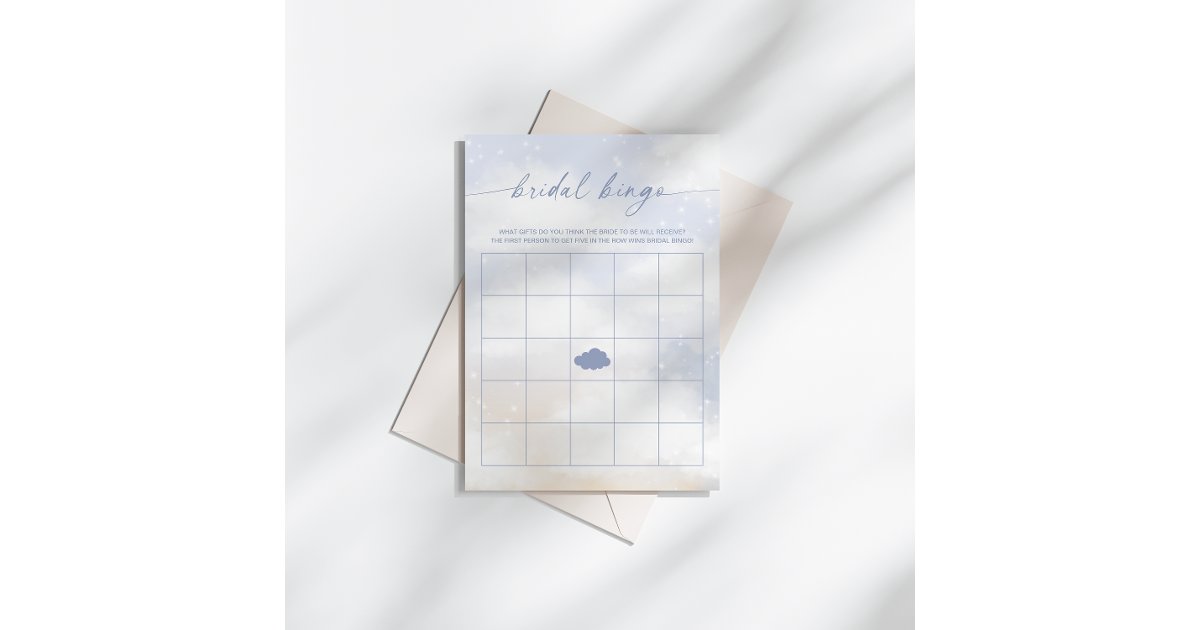 Bridal Bingo Cloud 9 Bridal Shower Game Invitation | Zazzle