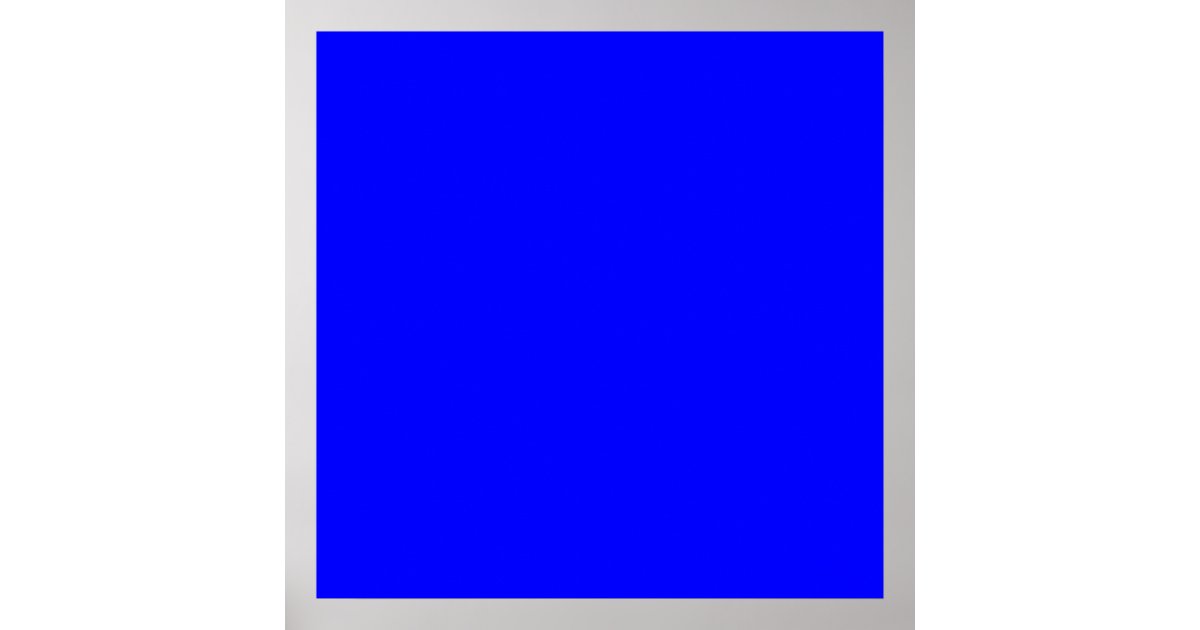 Bright Royal Blue Solid Trend Colour Background Poster | Zazzle