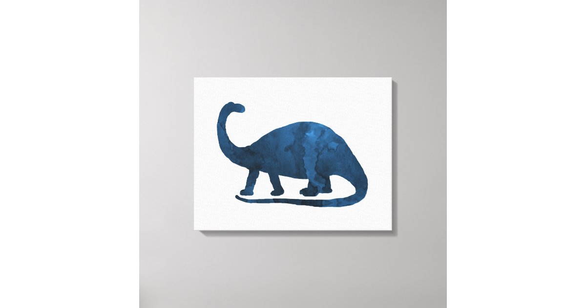 Brontosaurus - Navy Blue - Dinosaur Canvas Print | Zazzle