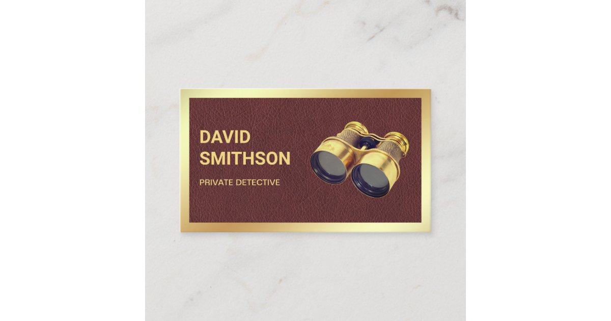 Brown Leather Private Investigator Detective Business Card | Zazzle
