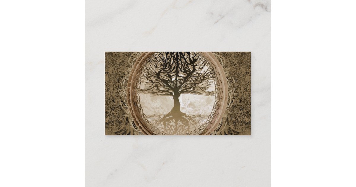 Brown Tree of Life Pattern Business Card | Zazzle
