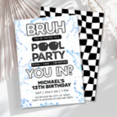 Bruh Pool Party Birthday Invitation | Zazzle