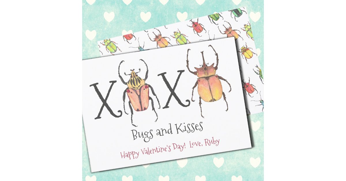 Bugs and Kisses XOXO Valentine's Day Invitation | Zazzle